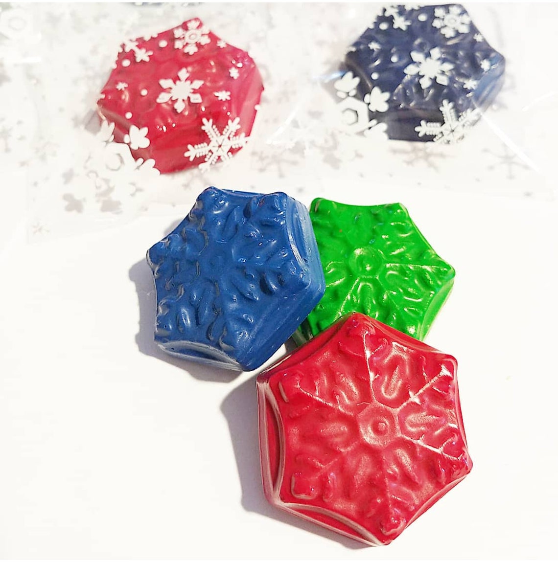 Snowflake Party Favor Bags Christmas Snowflake Crayons | Etsy