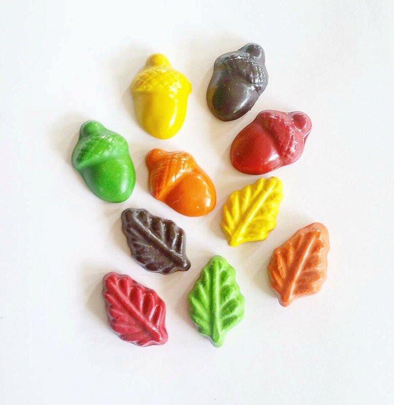 Leaf Crayons Fall Fall Colors Leaves Acorns Fall Party - Etsy