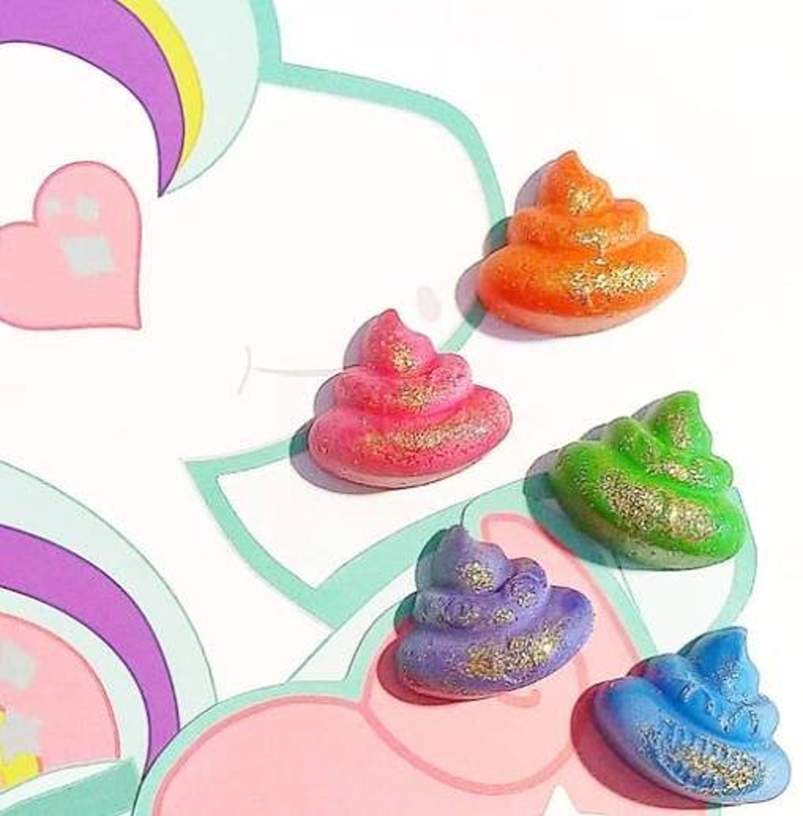 Unicorn Poop Emoji Crayon Emoji Gifts Emojis Glitter - Etsy