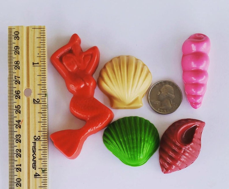 Mermaid Crayons Seashell Crayons Beach Party Beach Favors - Etsy