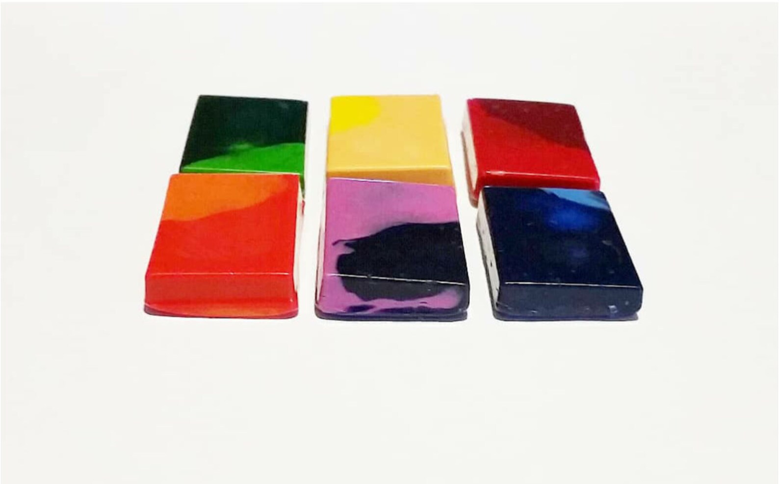 Stackable Block Crayons: Two-toned Color Swirl, Set of 6 - Etsy