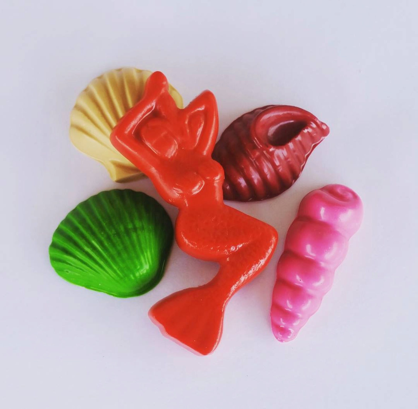 Mermaid Crayons Seashell Crayons Beach Party Beach Favors | Etsy