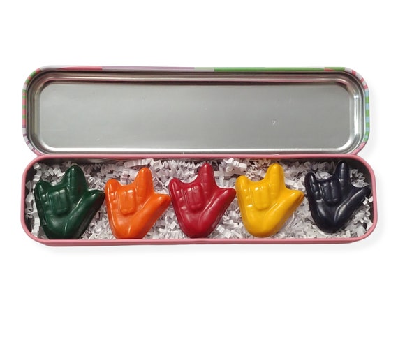 ASL I Love You Crayons Pencil Case American Sign Language - Etsy