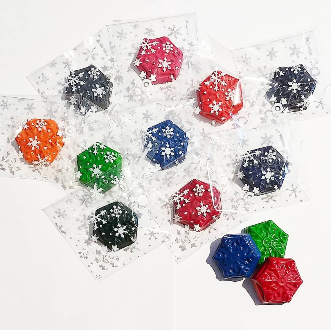 Snowflake Party Favor Bags Christmas Snowflake Crayons | Etsy