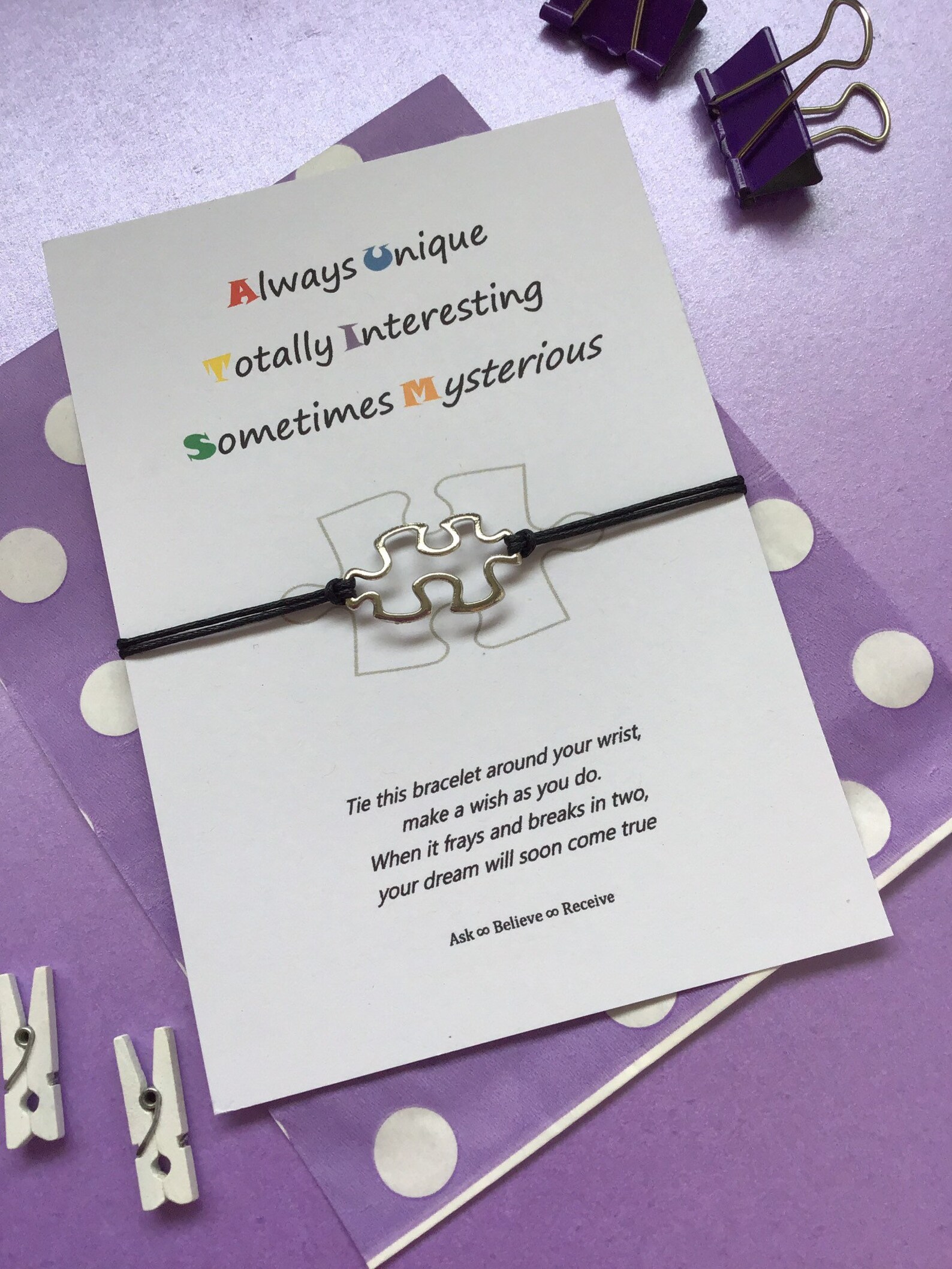 Autism Awareness Wish String Bracelet With Tibetan Silver - Etsy