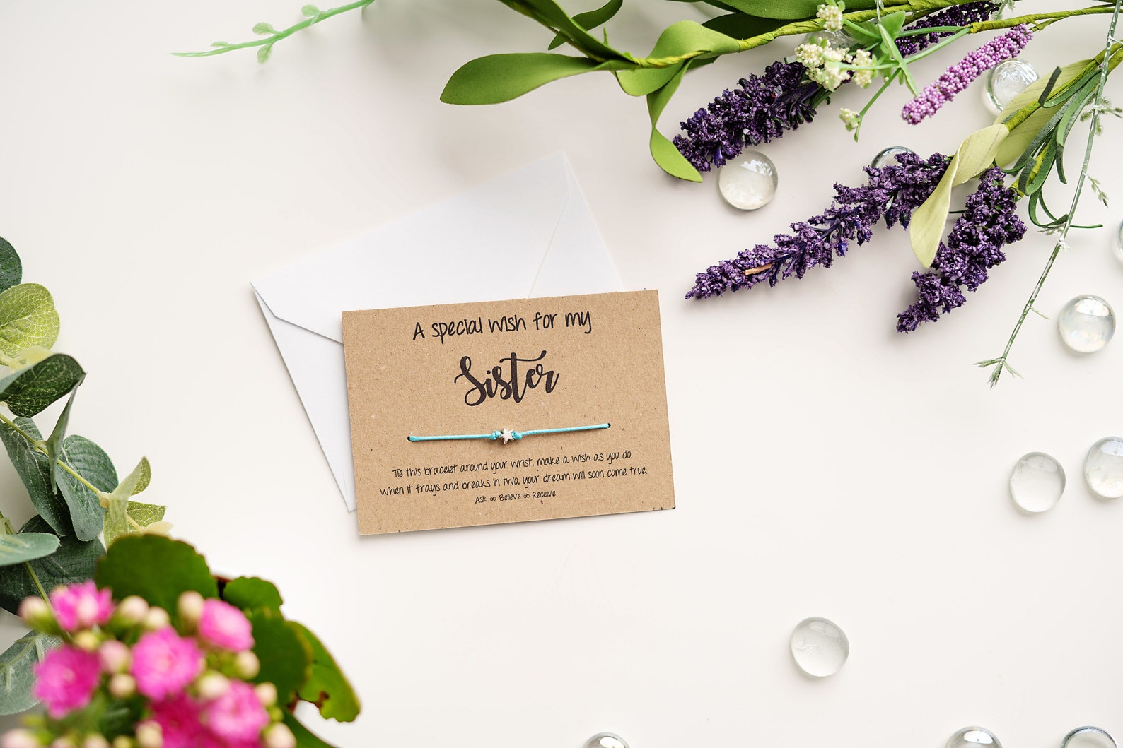 A Special Wish for My Sister Wish String Charm Bracelet With - Etsy