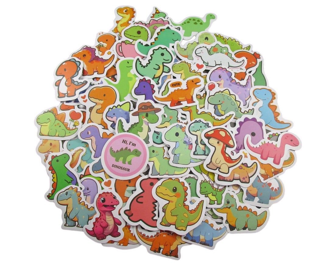 100pc Super Cute Dinosaur Sticker Pack - Kids Funny Stickers, Journal ...