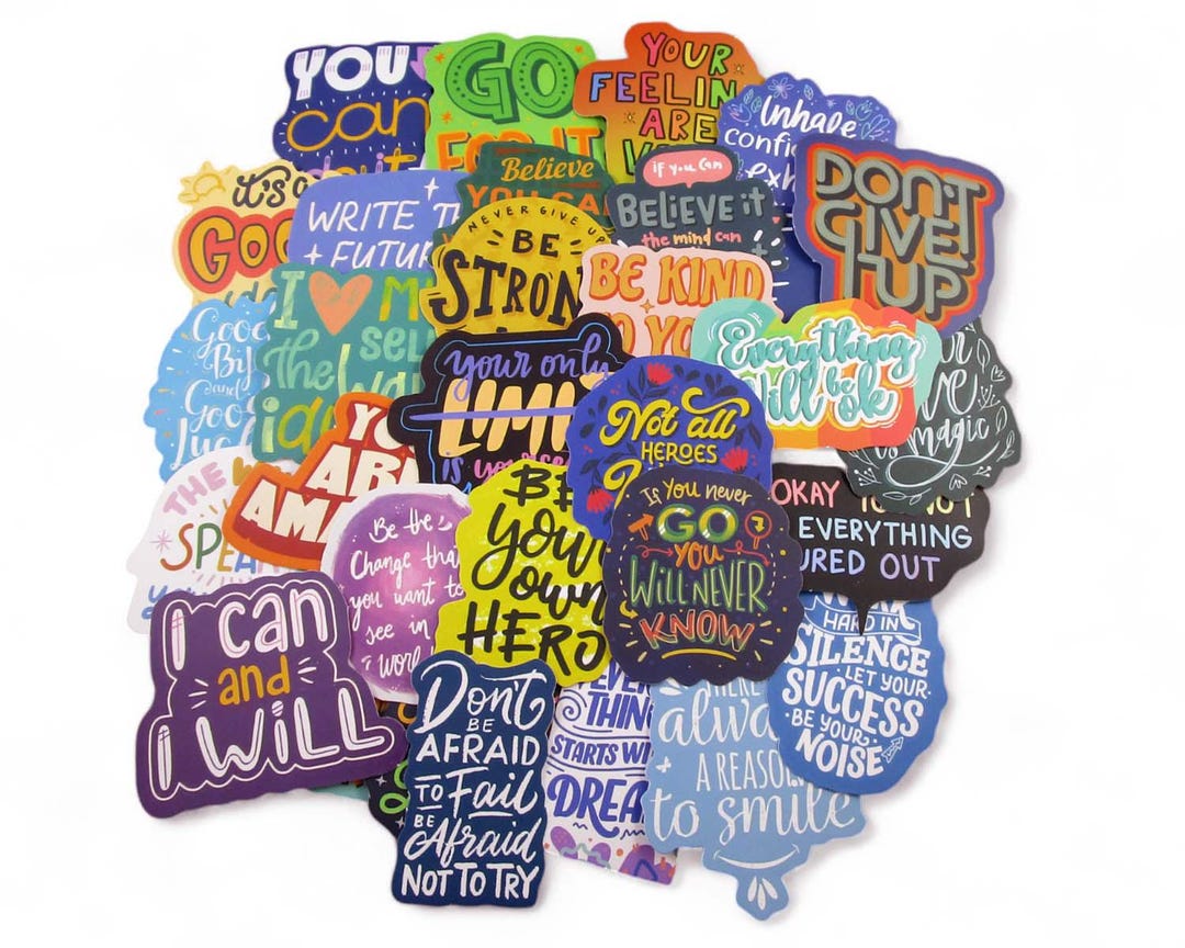 50pc Motivational Quotes Sticker Pack Phone Stickers, Positive ...