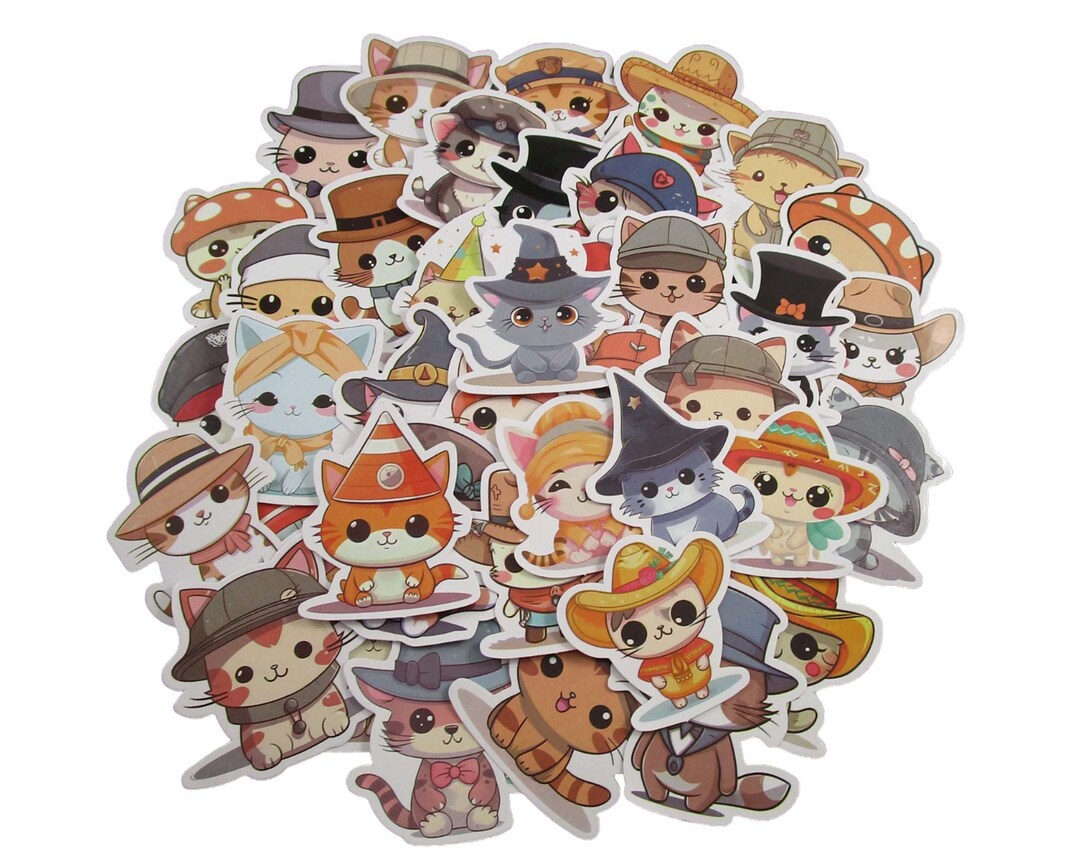 100pc Cute Cats Sticker Pack Bookish Craft Supplies, Journal, Party ...