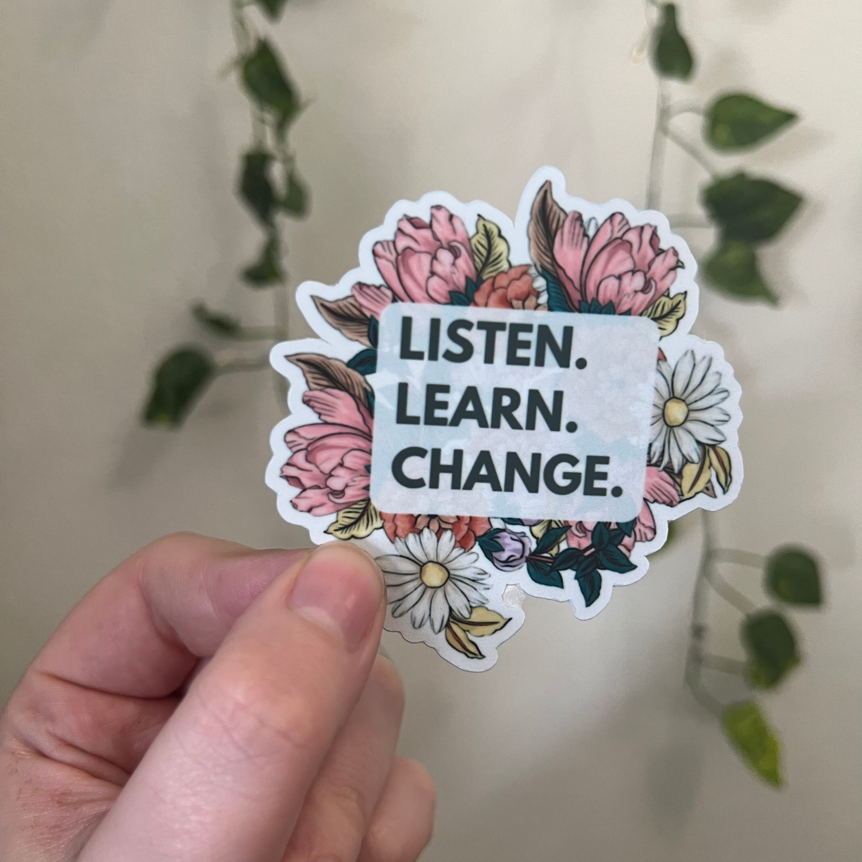 Stickers, Labels & Tags Listen Learn Change Waterproof Matte Vinyl ...