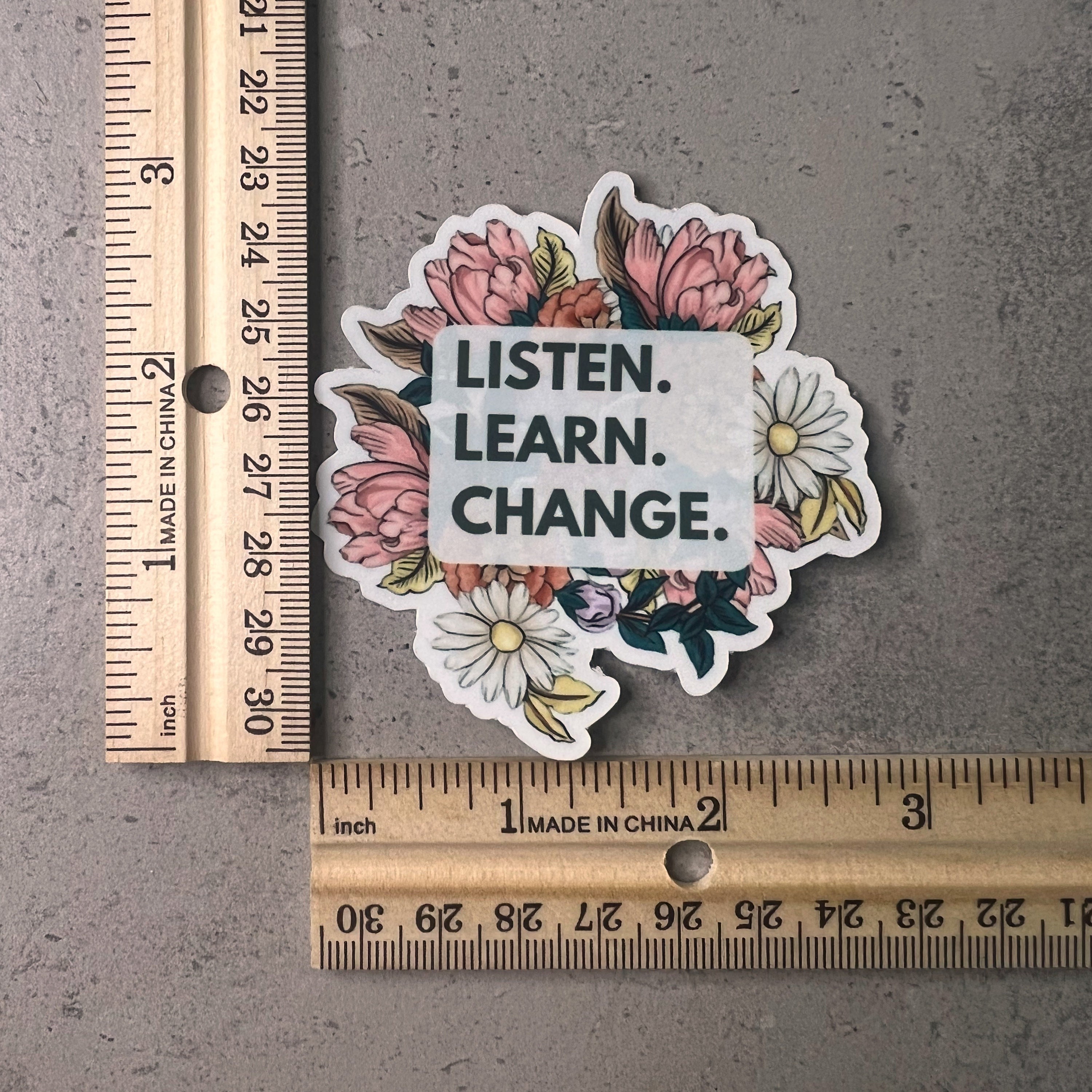 Stickers, Labels & Tags Listen Learn Change Waterproof Matte Vinyl ...