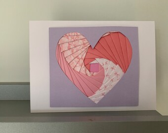 With Love Heart Card, Pink Heart Art, LT012 - Etsy