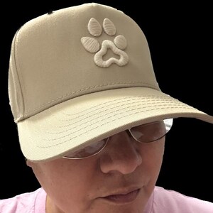 3D Dog Paw Puff Embroidery Hat Custom Panel Low Profile Baseball Cap ...