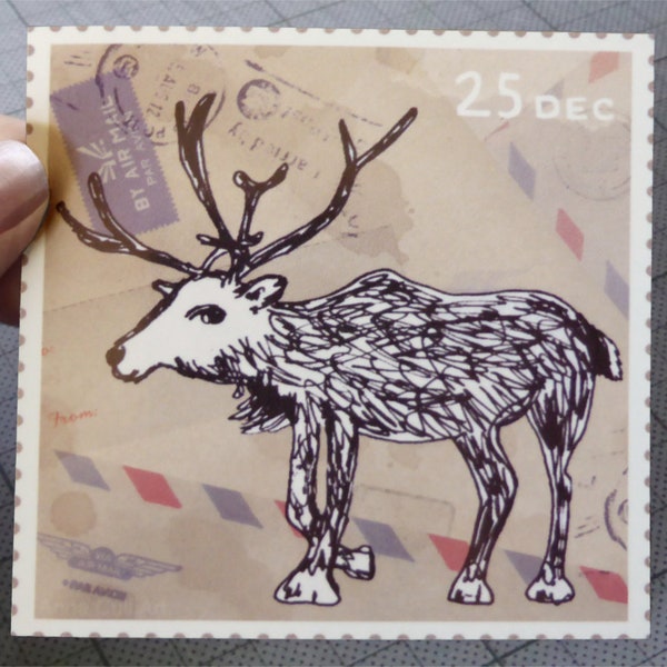 Reindeer Stamp - Etsy