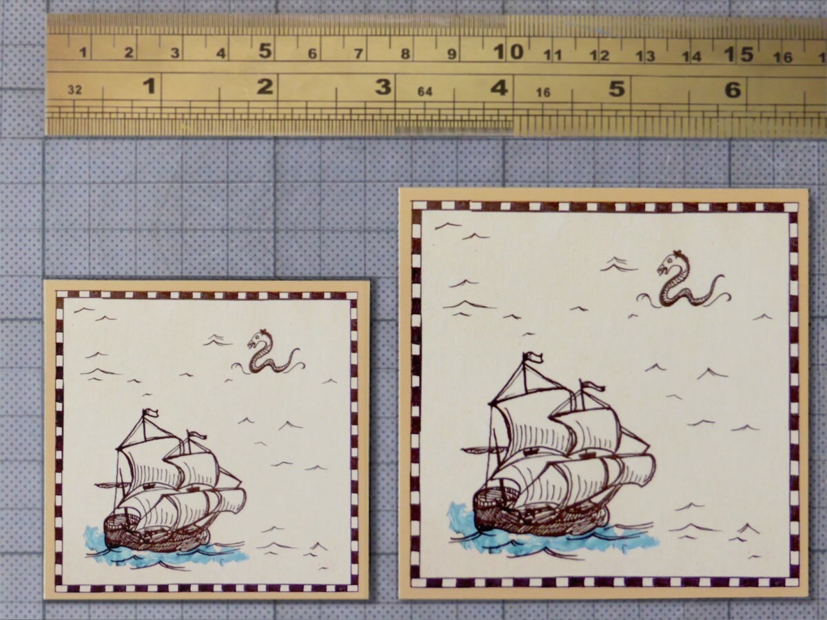 Sailing Ship and Sea Monster Fridge Magnet Inspired by Antique Maps ...
