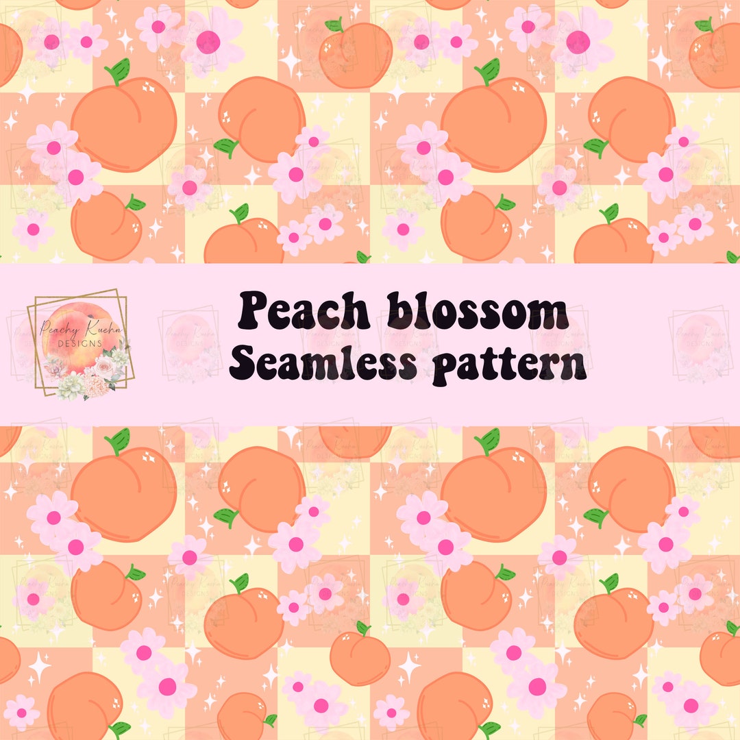 Peach Blossom Seamless Pattern - Etsy