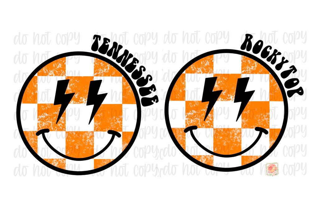 TN Vols/ Rocky Top 2 Pack Checkered Smile PNG - Etsy