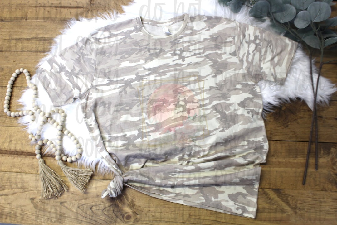 LAT Fine Jersey Tee 6901 Natural Camo Mock Up - Etsy