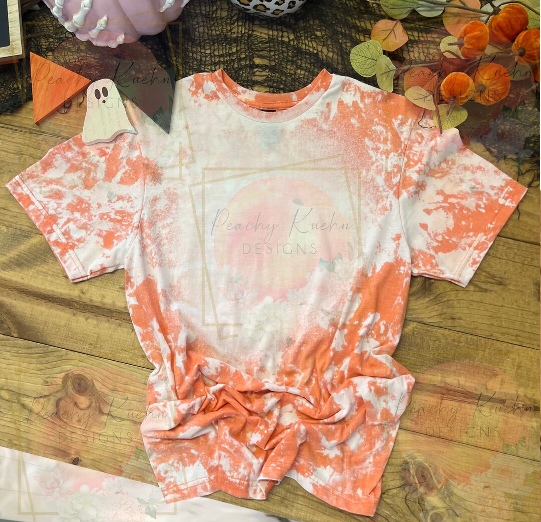 Gildan Heather Orange Acid Wash Bleach Halloween Flat Lay Mock Up - Etsy