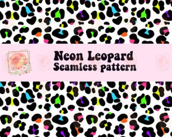 Seamless Image of a Neon Leopard Print Pattern - Etsy