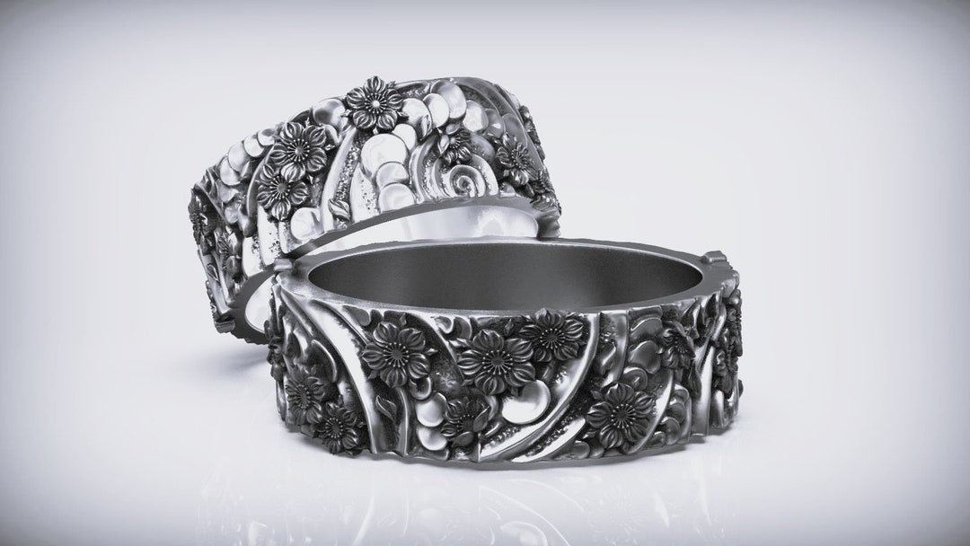 Silver Ring 925 Wind and Flowers Traditional Japanese Ornament Rings - Etsy