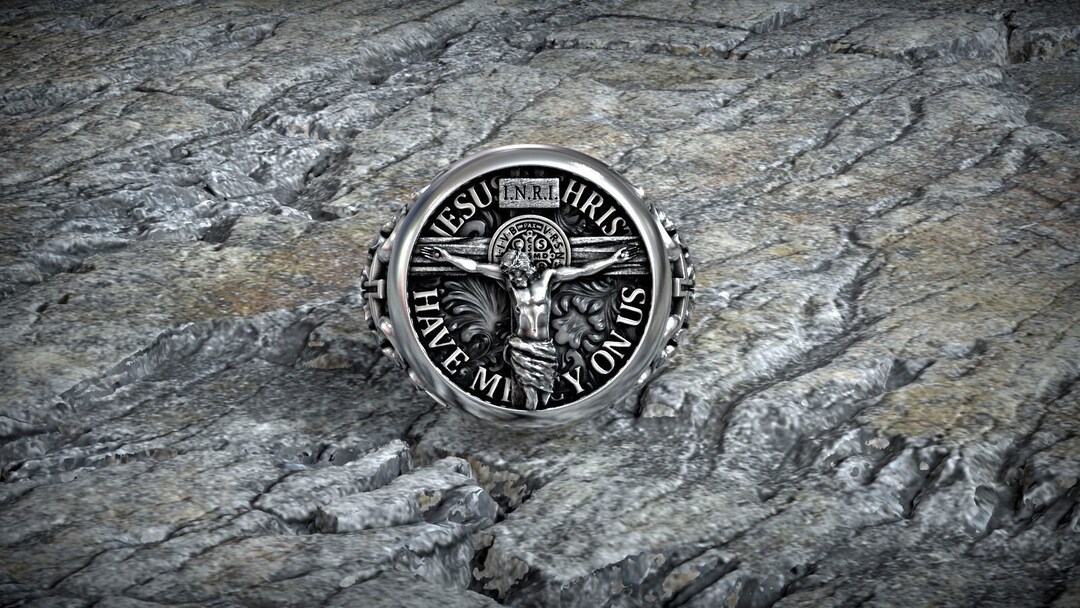 Jesus Christ Catholic Cross Crucifixion Signet-silver 925 - Etsy