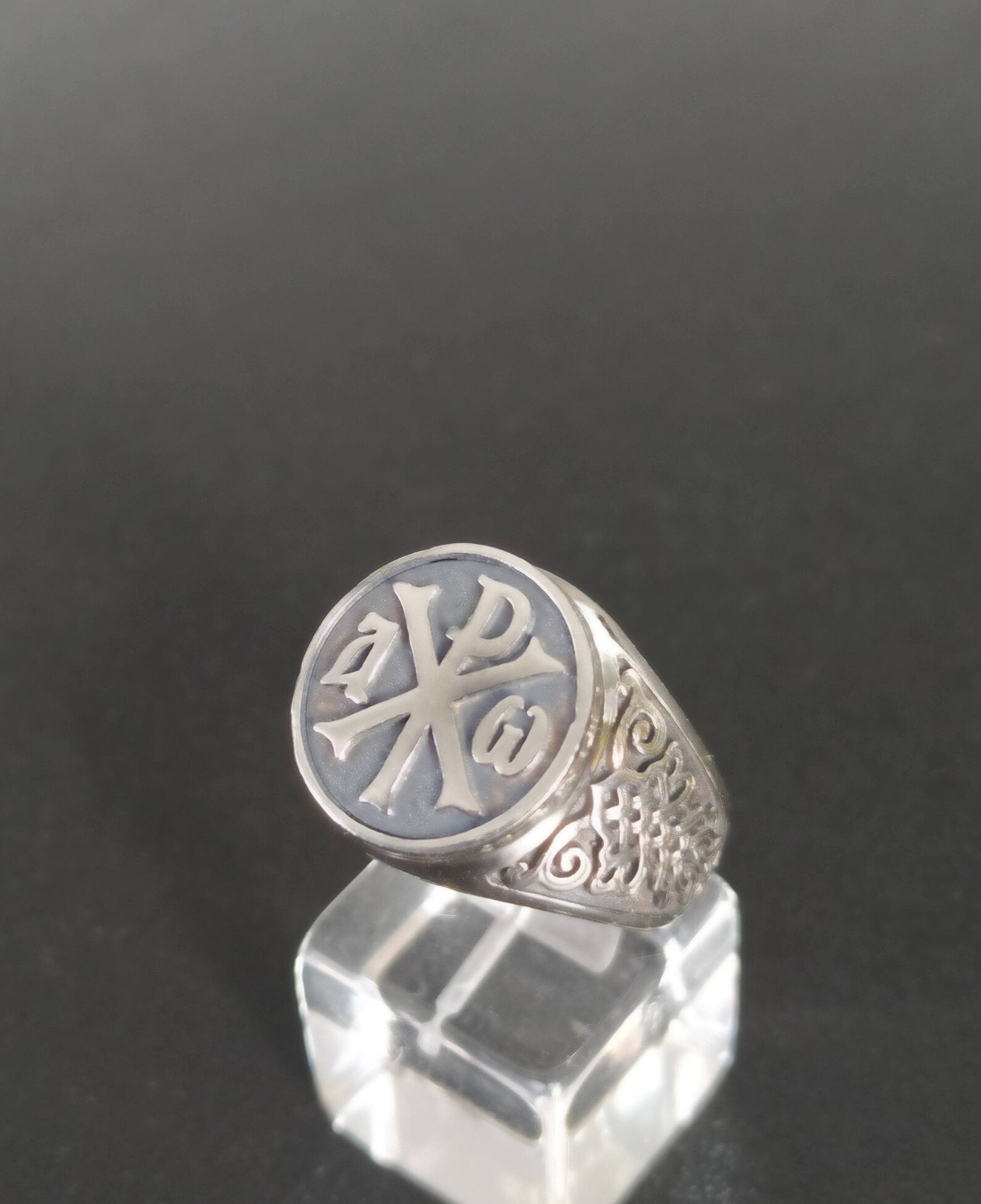 Alpha and Omega Chi-rho Sterling Silver Ring Men Christian - Etsy