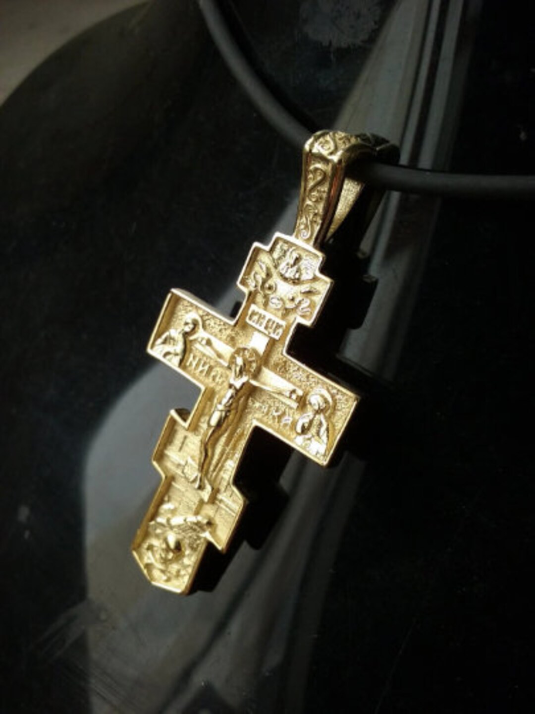 GOLD Cross 9k-14k-18k Yellow Gold Cross Greek-orthodox-byzantine - Etsy