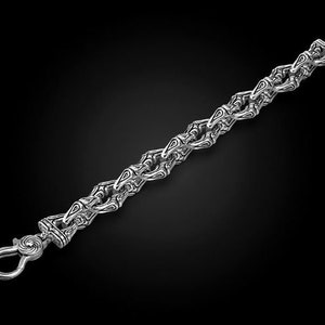 Big New Biker Knight Rider Motorcycle Chain Bracelet Silver 925 9,06 In ...