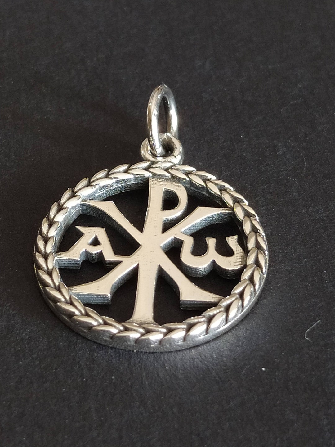 Alpha and Omega Chi-rho Sterling Silver Pendant Christian - Etsy