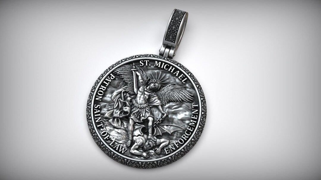 Archangel Michael Patron Saint of Law Enforcement Amulet Pendant - Etsy