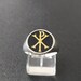 Chi Rho Black Enamel Sterling Silver Ring gold Plated K24 - Etsy