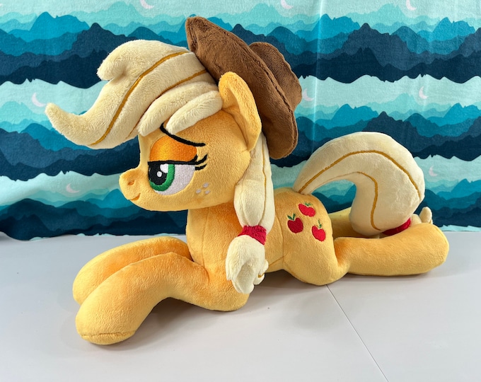 CUSTOM Flirty Applejack Laying Pony Plush - Etsy