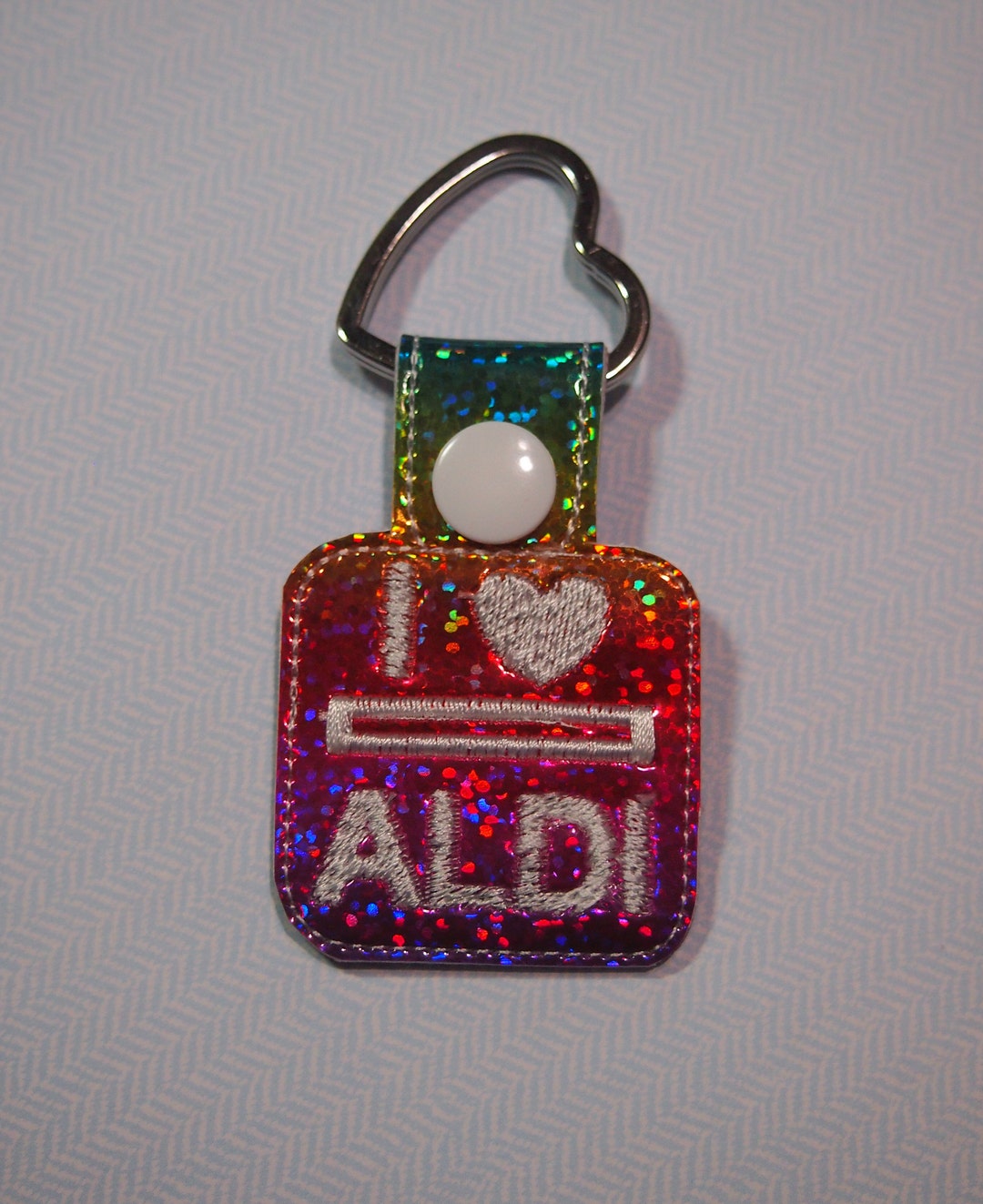 Rainbow Aldi Quarter Holder Keychain - Etsy