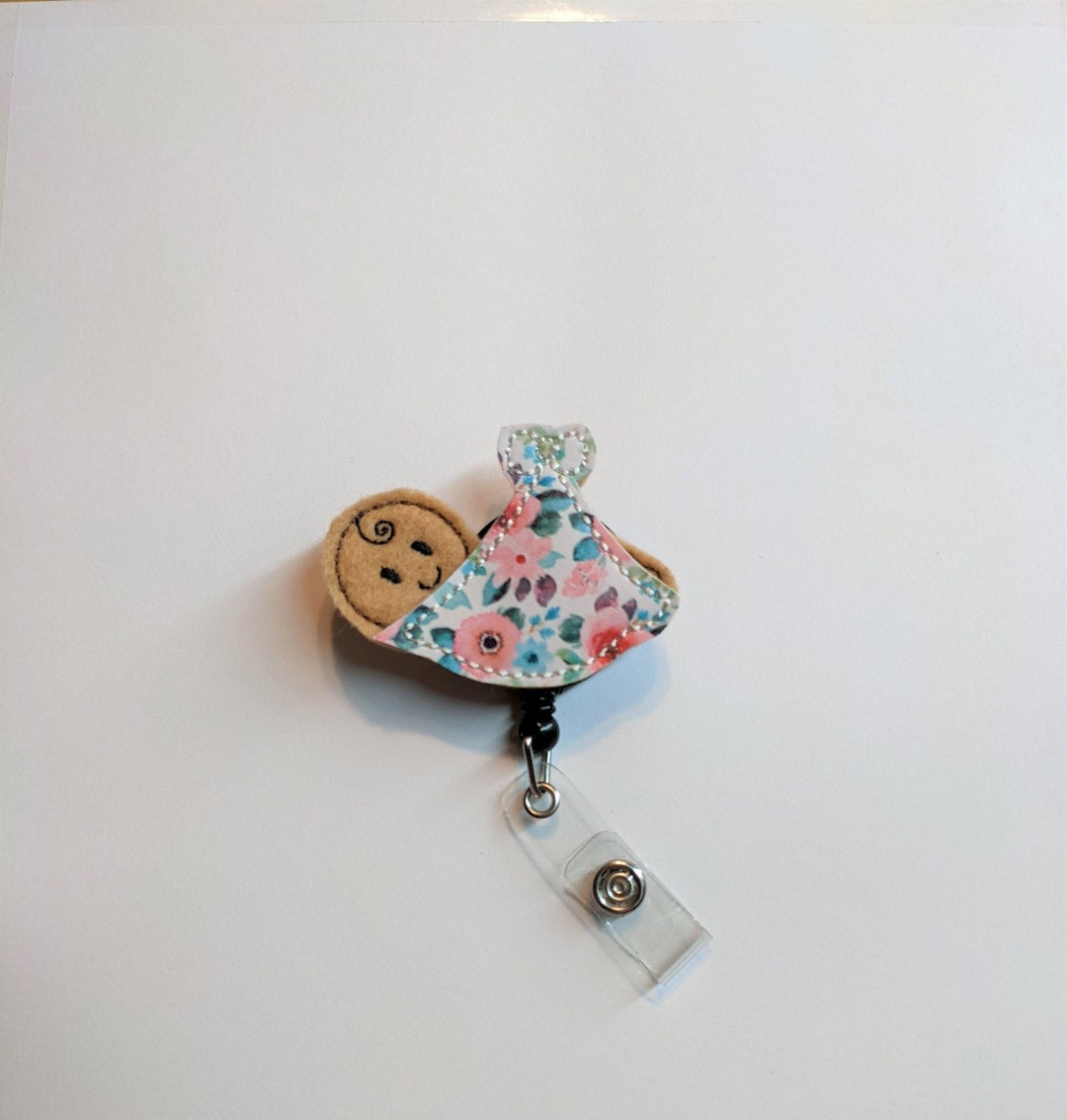 Baby Badge Reel Flower Badge Labor and Delivery Badge Reel ID Holder ...