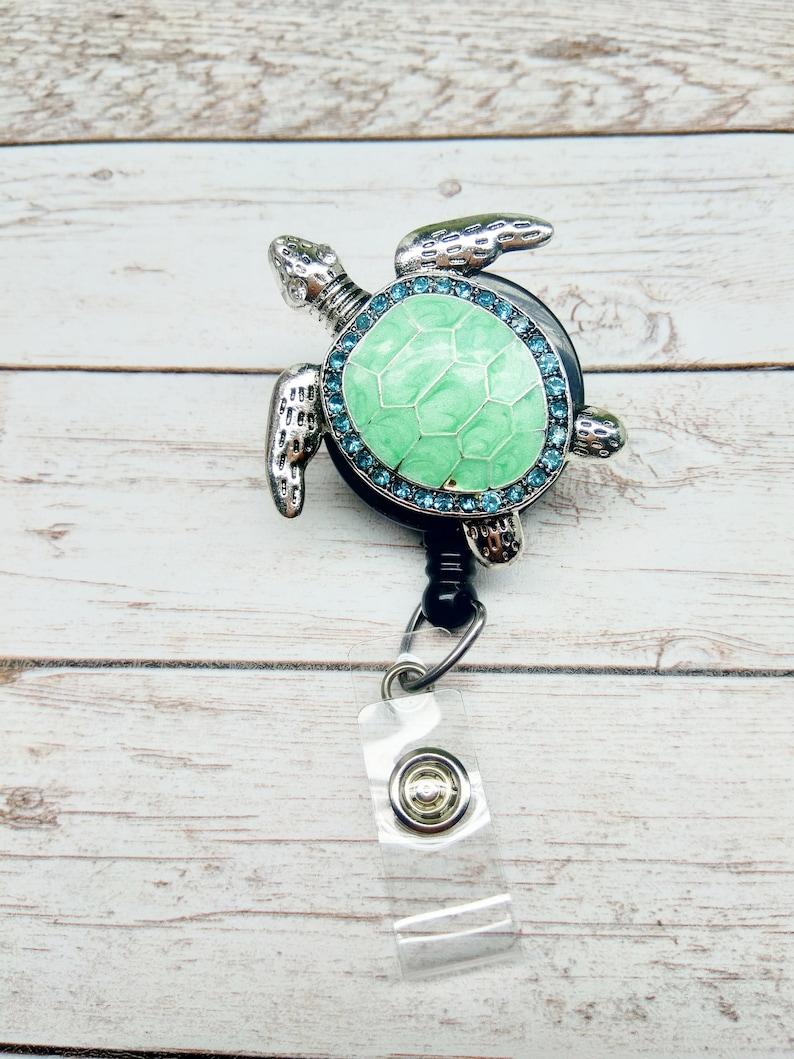 Cute Turtle Badge Reel Nurse Badge Reel Rhinestone Cute - Etsy