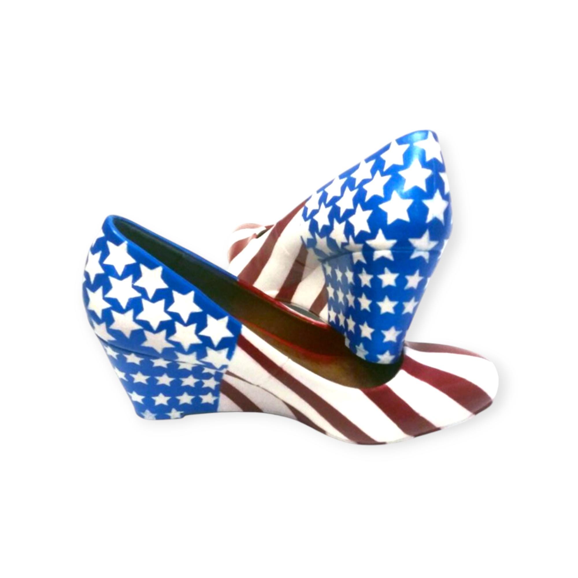 American Flag Kitten Heels