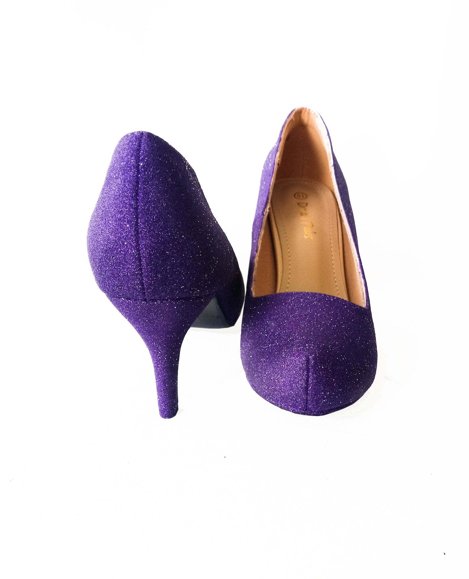 Glitter Heels / Purple Glitter Heels / Wedding Shoes / Sparkle | Etsy