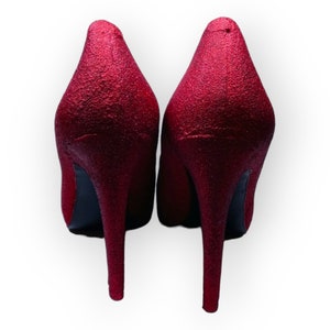 Glitter Heels / Triple Red Glitter Heels / Wedding Shoes / Sparkle ...