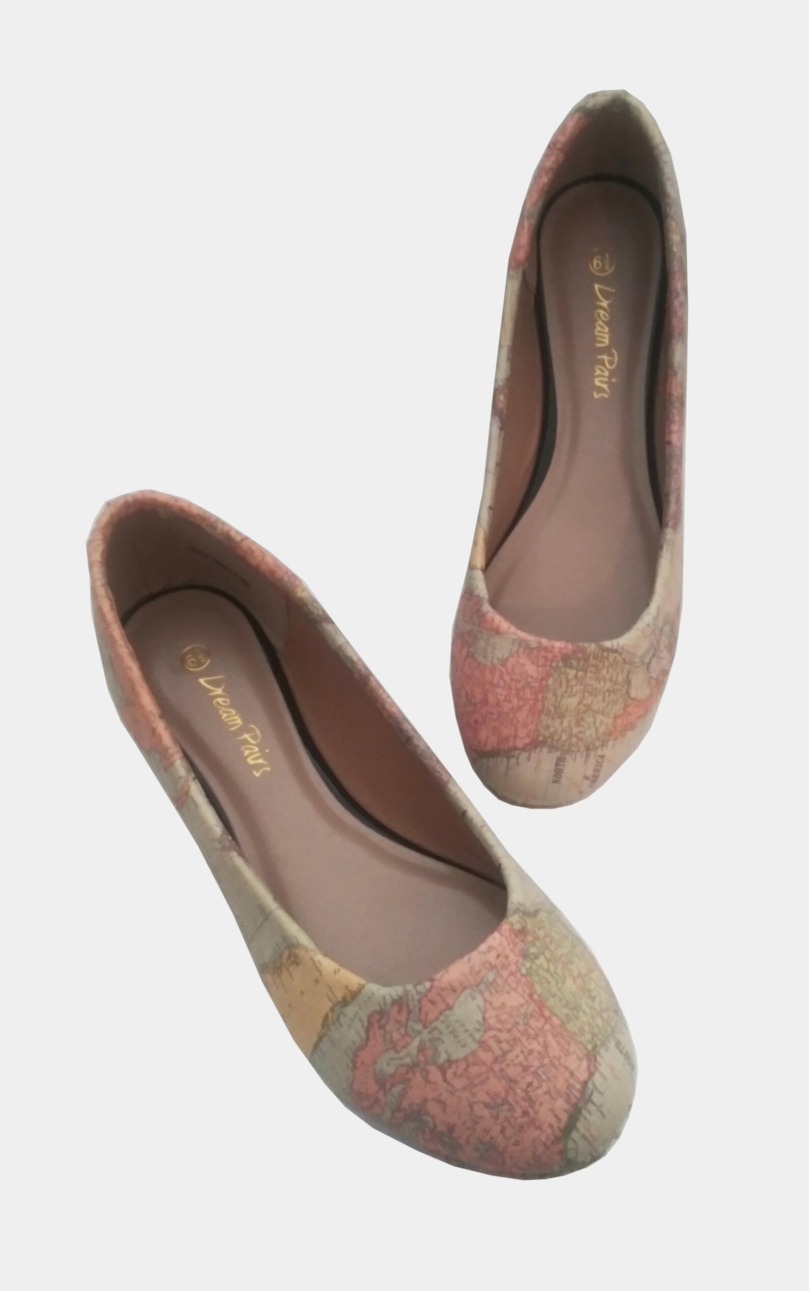 Decoupage World Map Shoes / Map Flats / Women's Decoupage | Etsy