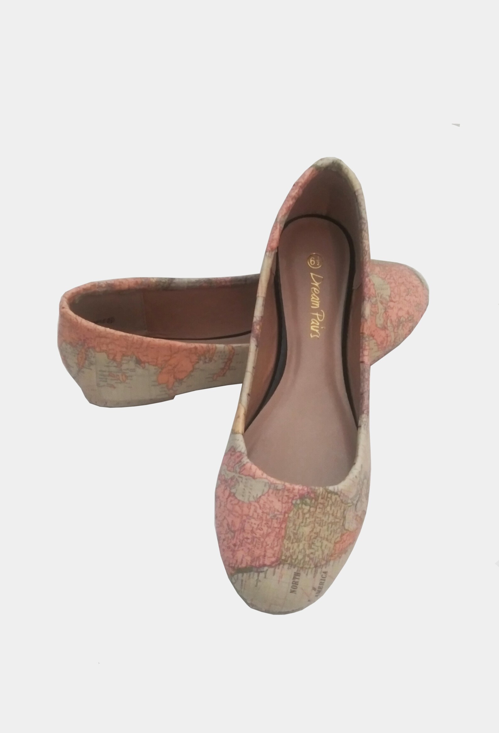 Decoupage World Map Shoes / Map Flats / Women's Decoupage | Etsy