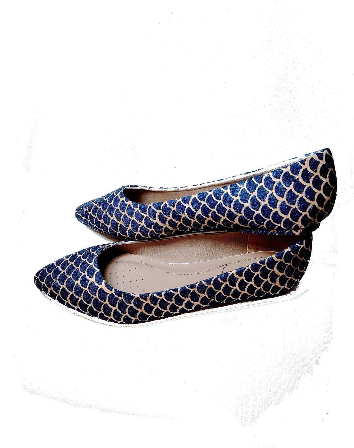 Blue Glitter Mermaid Flats: Sparkly Wedding Shoes - Etsy