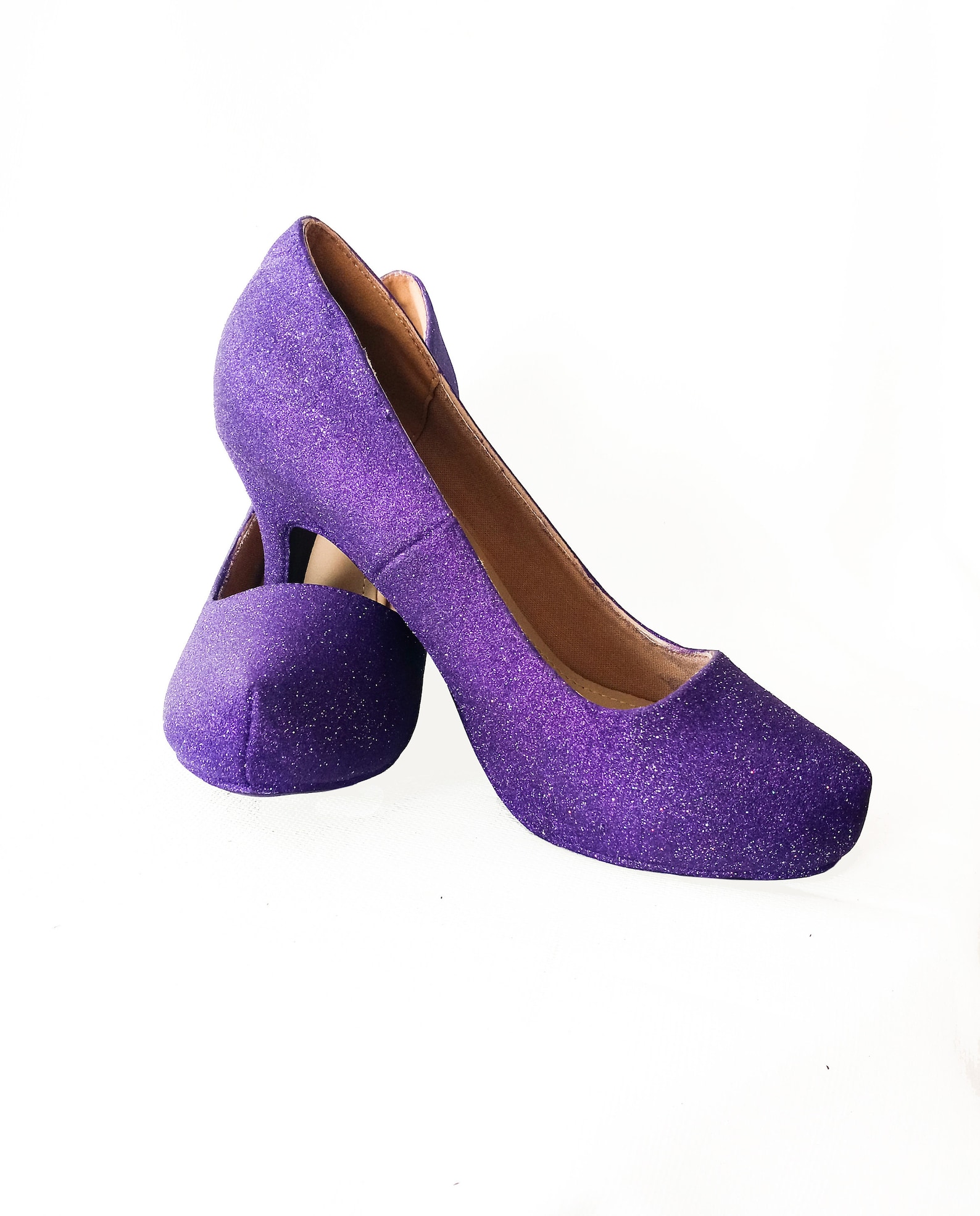 Glitter Heels / Purple Glitter Heels / Wedding Shoes / Sparkle - Etsy