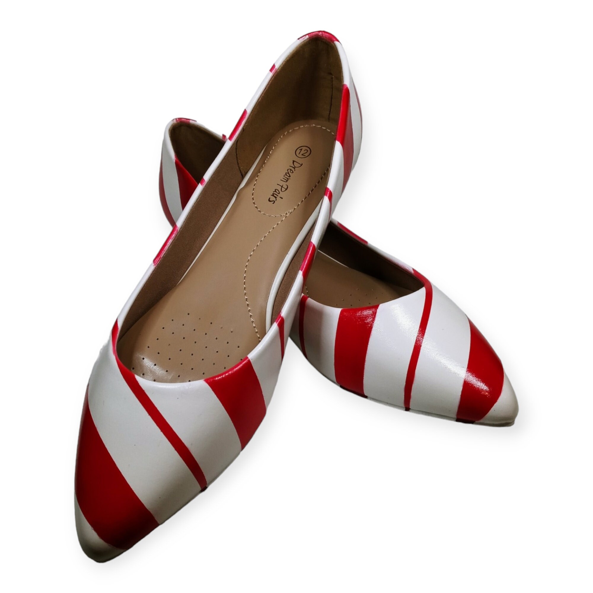 Candy Cane Airbrushed Flats: Christmas Holiday Shoes - Etsy