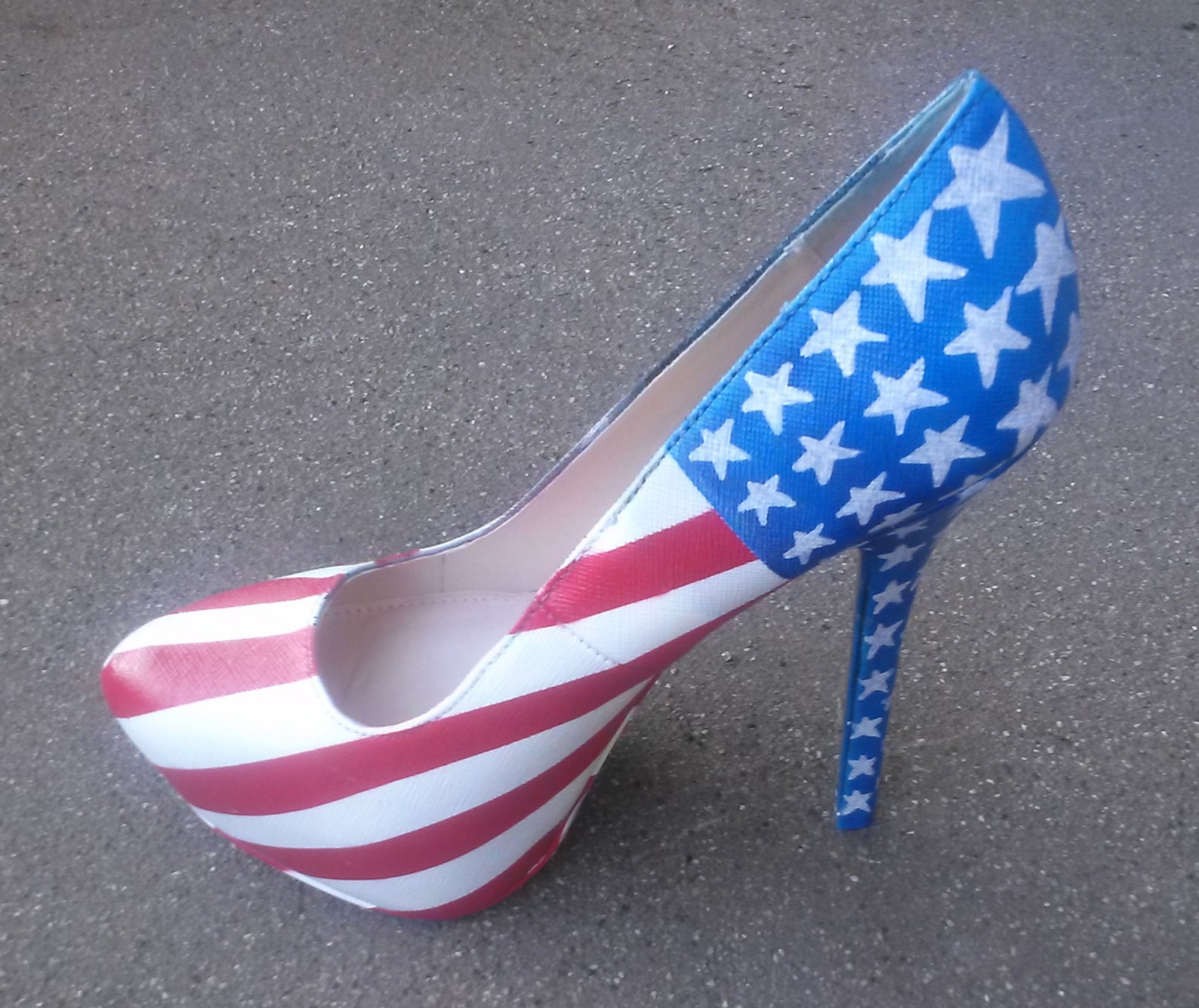 Hand Painted American Flag Heels: Patriotic 4th of July Pumps - Etsy