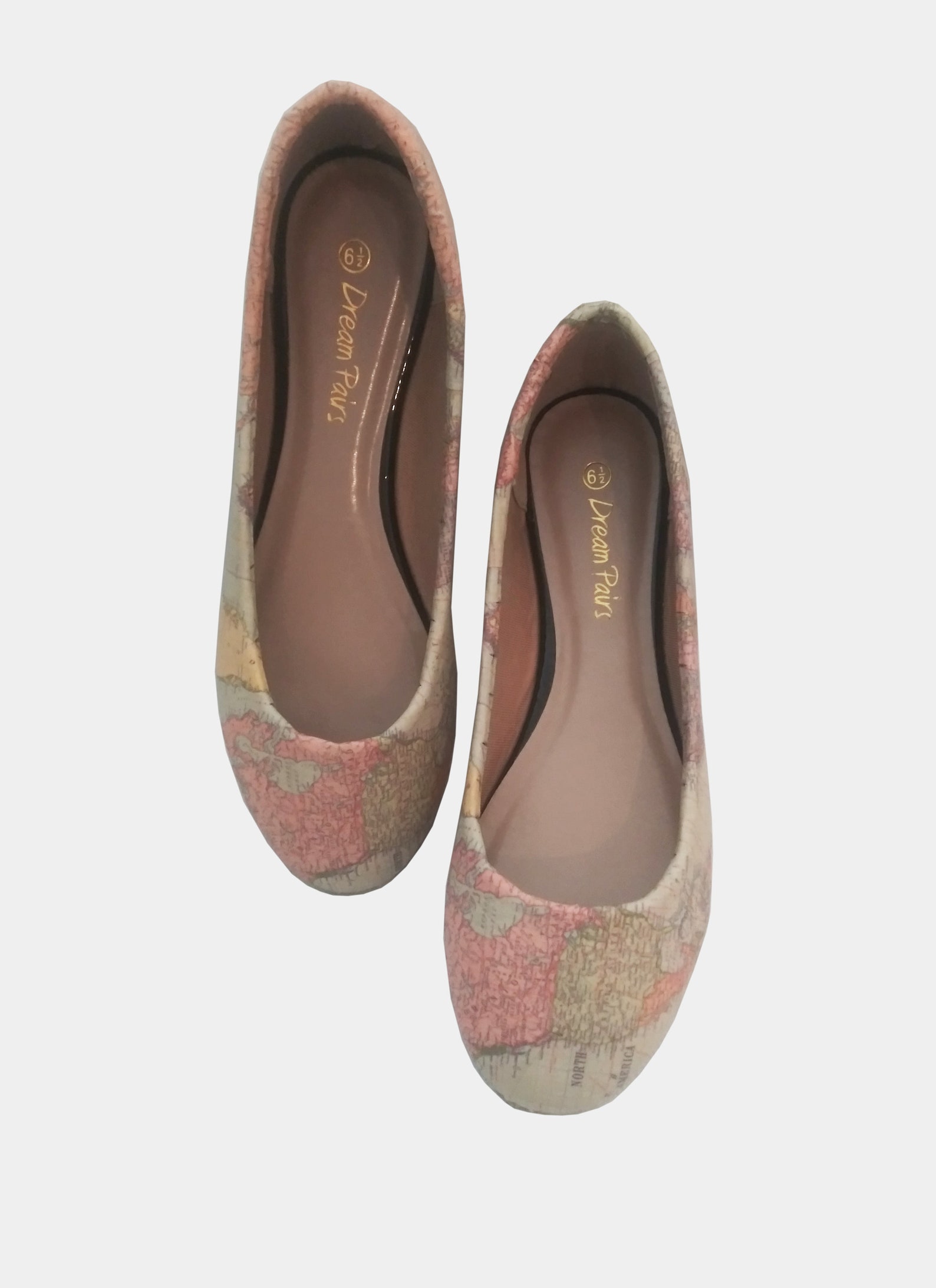 Decoupage World Map Shoes / Map Flats / Women's Decoupage | Etsy
