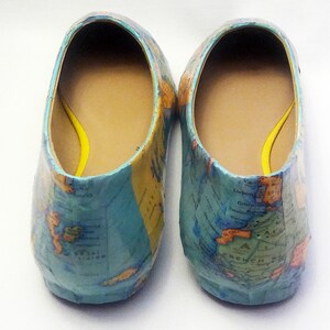 Decoupage World Map Shoes / Map Flats / Women's Decoupage Flats / Women ...