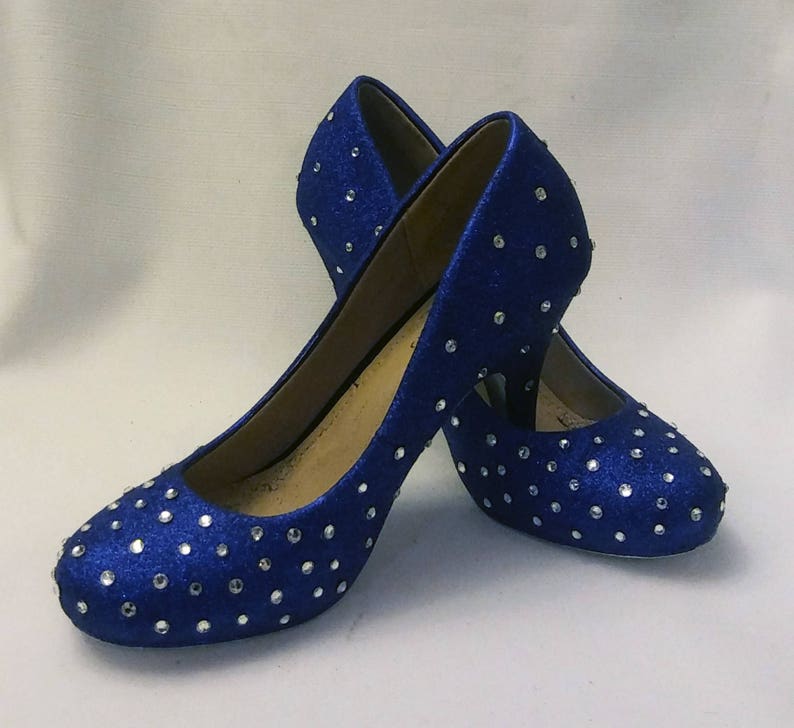 Glitter Heels / Blue Glitter Heels / Wedding Shoes / Sparkle - Etsy