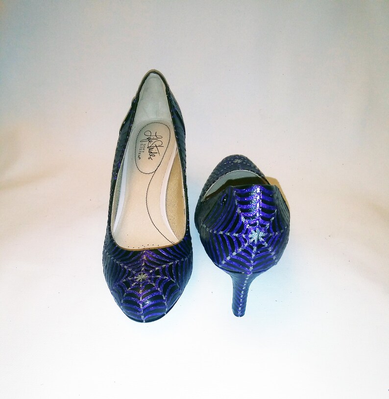 Glitter Spider Web Heels / Halloween Heels / Halloween Shoes / | Etsy