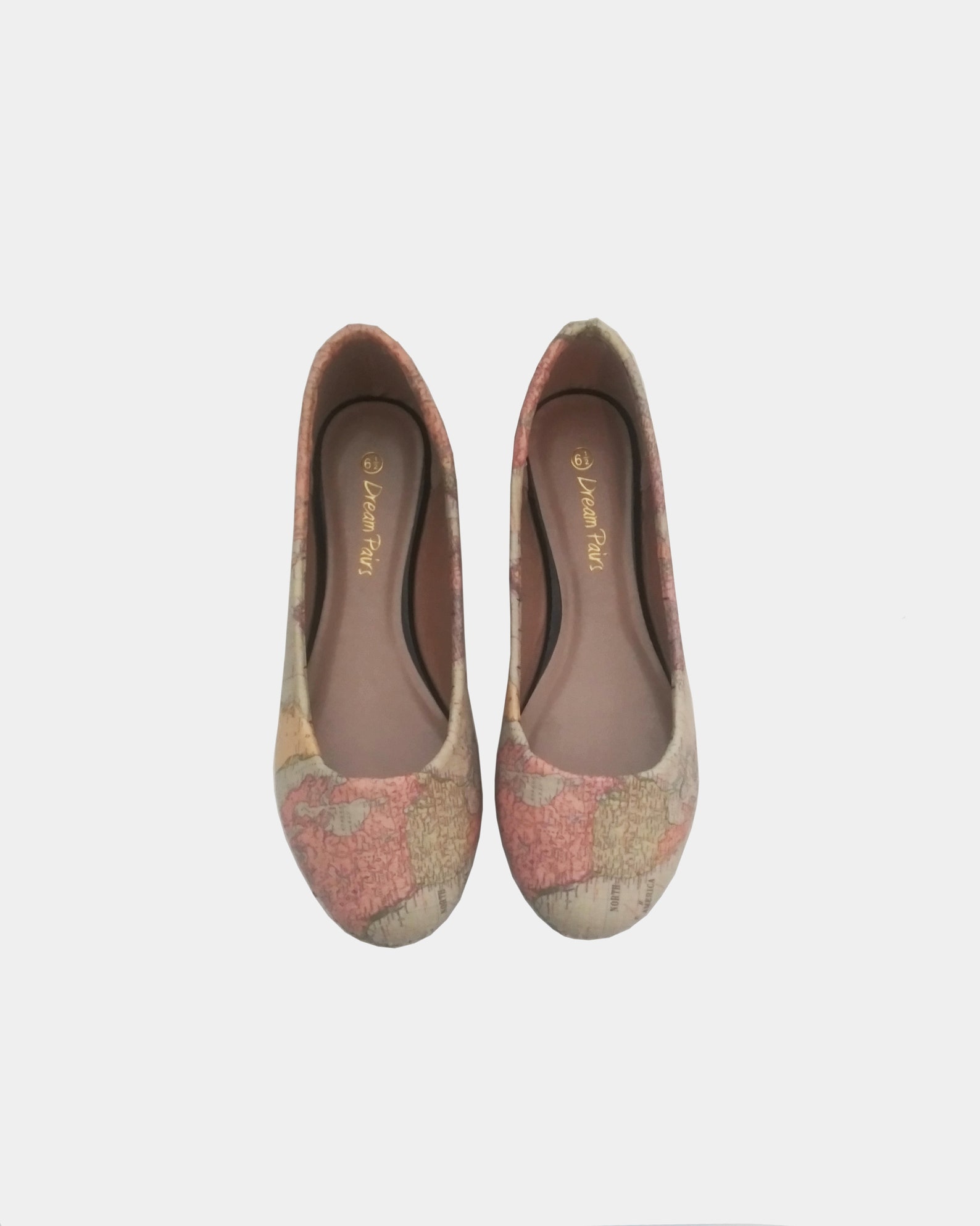 Decoupage World Map Shoes / Map Flats / Women's Decoupage | Etsy